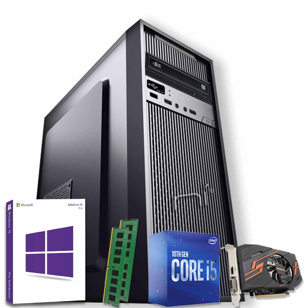 Computer fisso Windows 10 Intel i5-10400 16gb ram ssd 1tb nvidia gt-1030 2gb ...